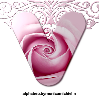 Pink Rose Letters. Letras con Rosa Rosada. - Oh my Alfabetos!