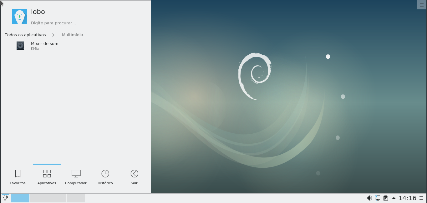 KDE Plasma extra lite no Debian Buster (Testing)