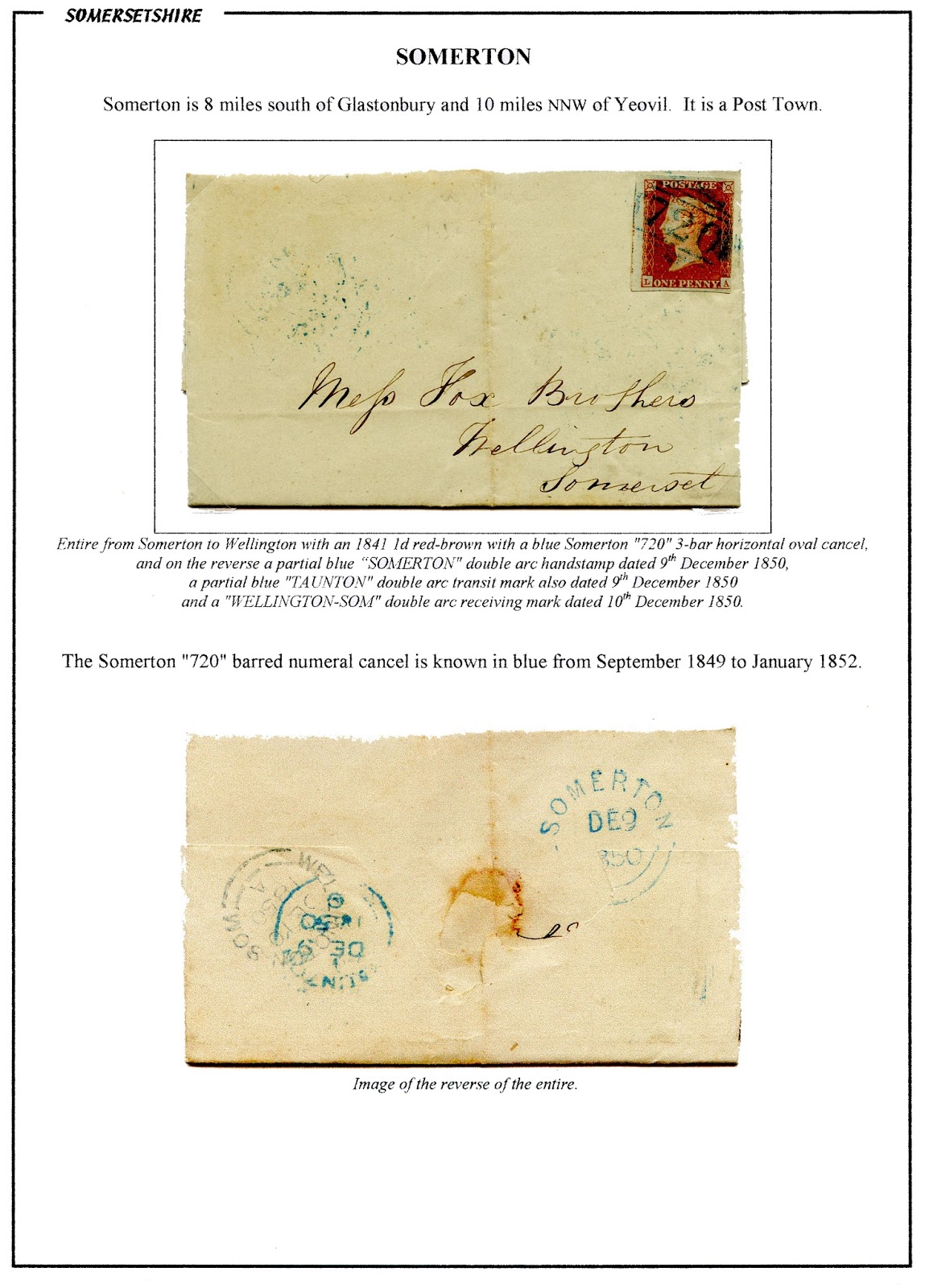Somerset (& Bristol) Postal History: Somerton