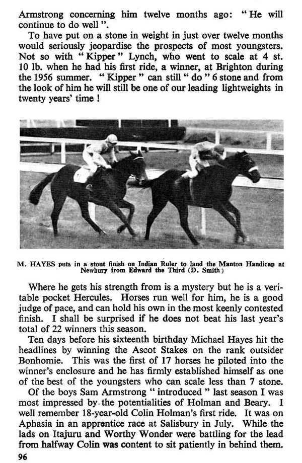 The Apprentice Jockey: Best Apprentices of 1957 – “The Sam Armstrong ...