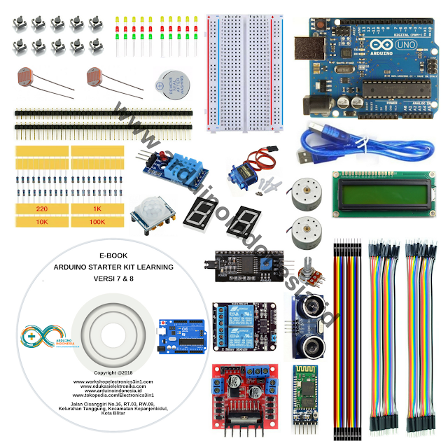 Arduino Uno R3 Starter KIT Learning Versi 8 ( Paket Belajar Arduino For ...