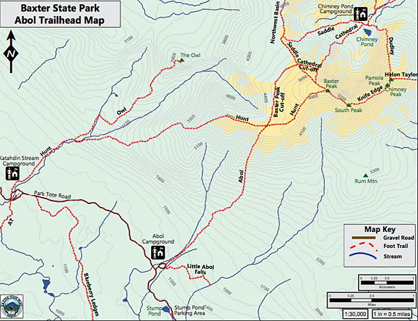 Katahdin Baxter State Park Waterproof Trail Map Alpenglow Adventure ...