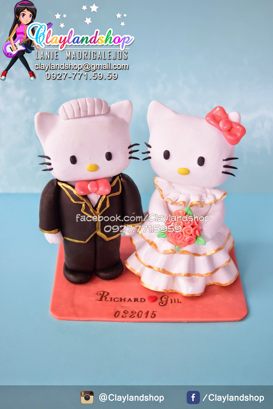 Clayland Souvenir Shop: Polymer clay Hello kitty & dear Daniel Cake topper
