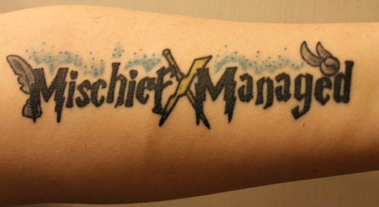 Mischief Managed Tattoo White Ink