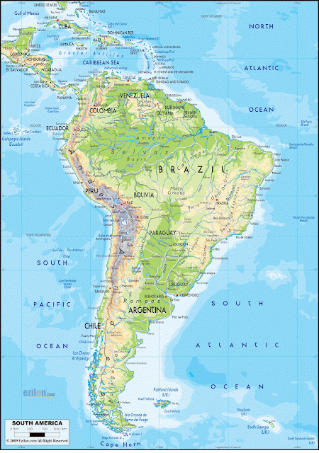 Amerika e Jugut - Hartat gjeografike në Amerikën e Jugut - Shqipëria ...