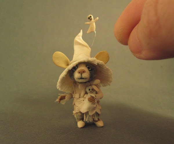 Aleah Klay Studio: Miniature Witch mouse ghosts one of a kind sculpture ...