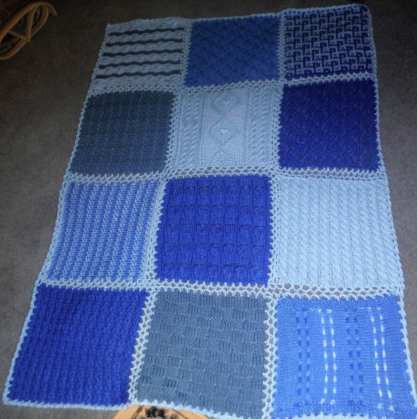 THREAD 'N' STITCHES: Finished Red Heart Sampler Afghan