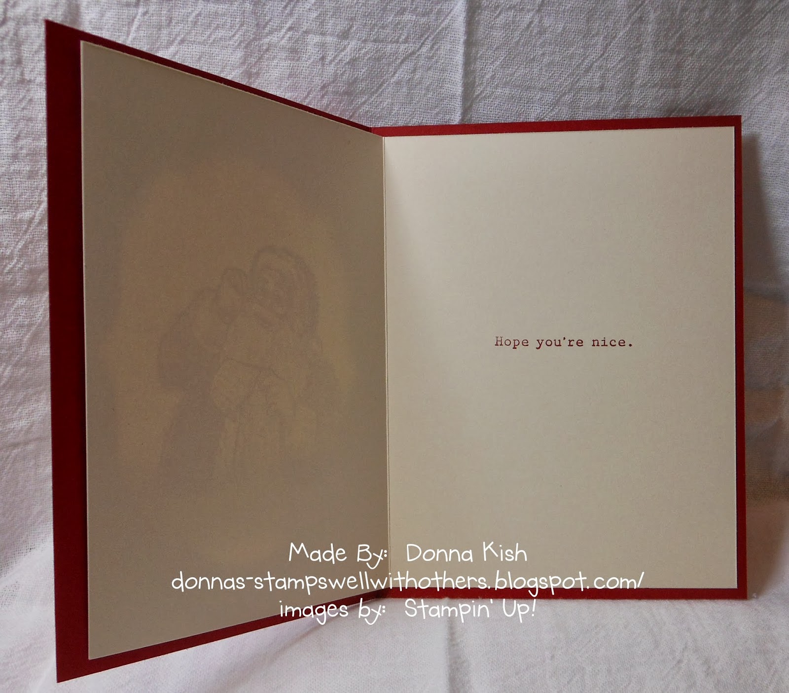 Stamps Well With Others: Label Framelit Window Card - Santa's List