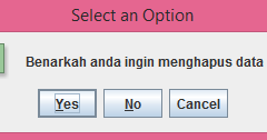 Membuat Confirm Dialog dengan JOptionPane showConfirmDialog | Programming Tutorial