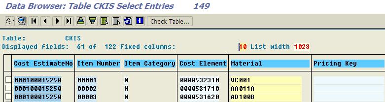 SAP-Learner: Table CKIS ดู View Itemization ของ การคิด standard cost t ...