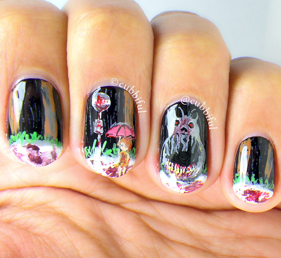 cubbiful: Blood and Gore - Totoro Nail Art