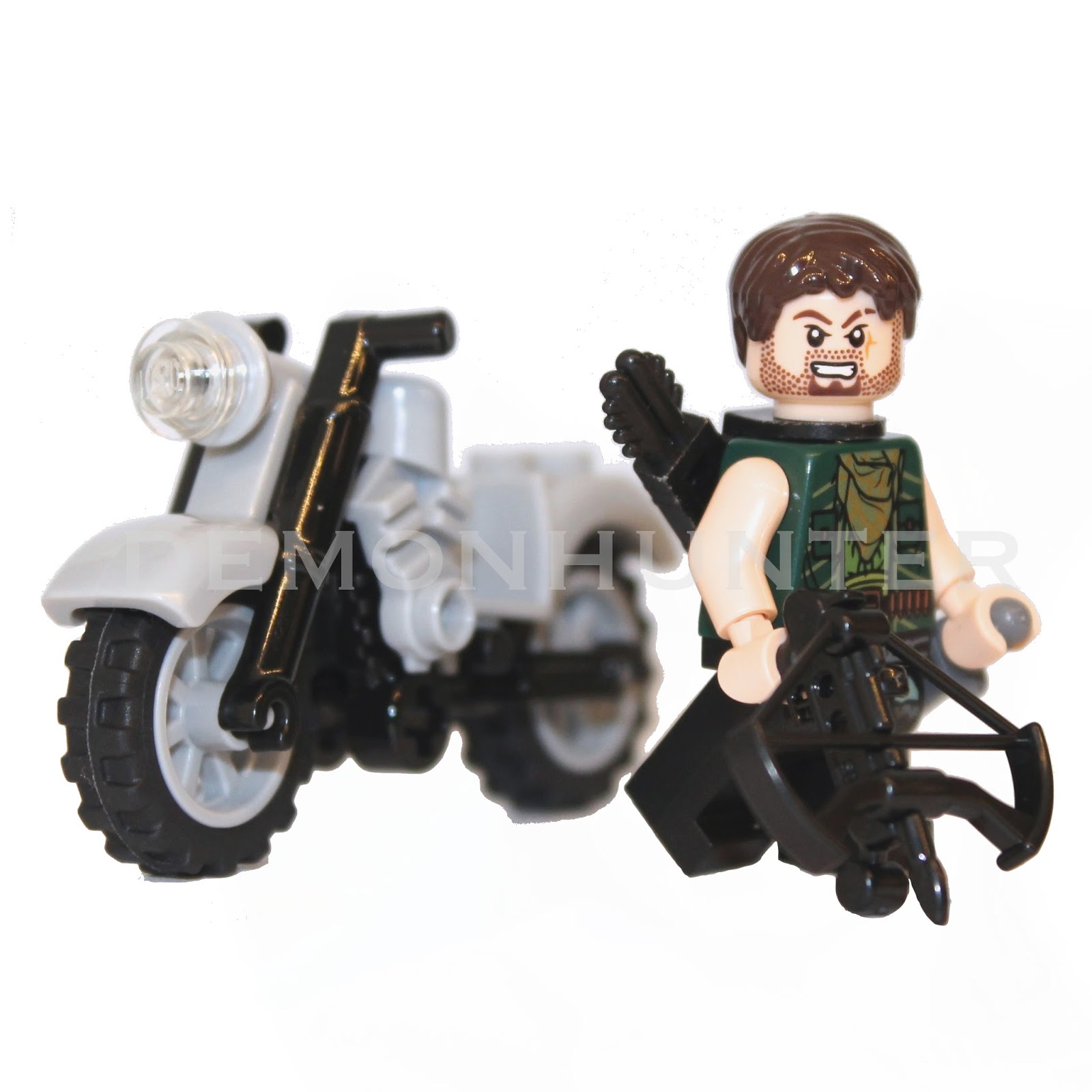 Daryl (with MOTORBIKE) from The Walking Dead Custom Lego Minifigure ...
