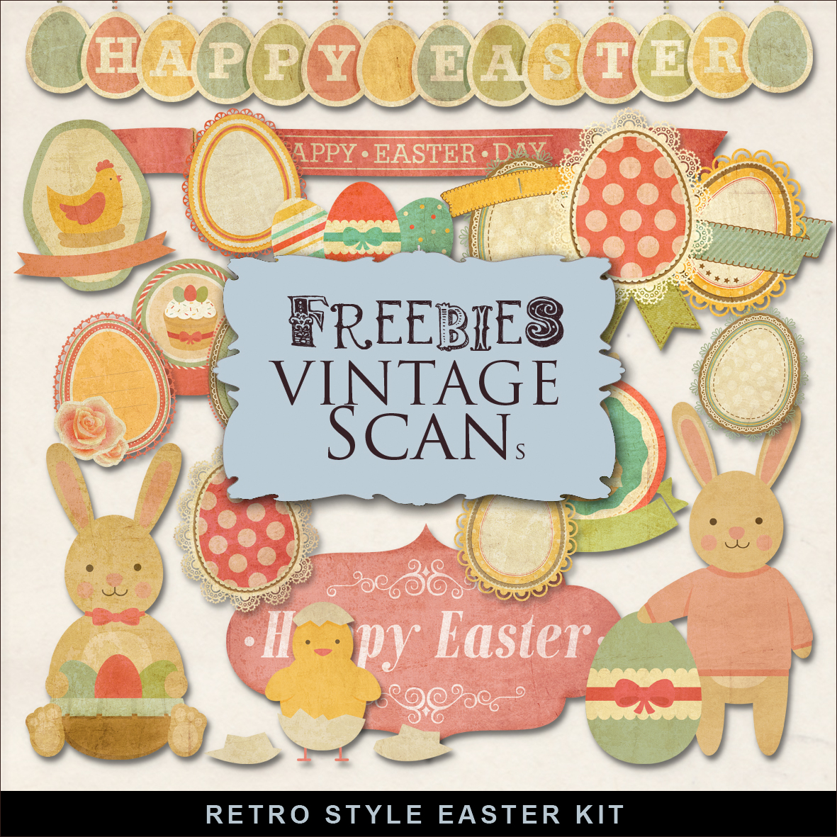 Freebies Retro Style Easter Kit:Far Far Hill - Free database of digital ...