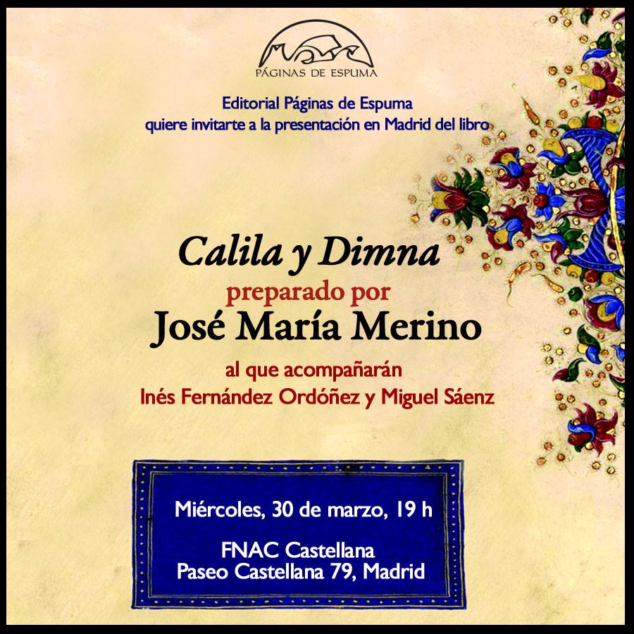 Presentación de "Calila y Dimna" por José María Merino