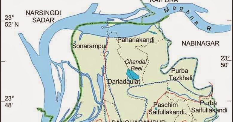 Bancharampur Upazila Map, Brahmanbaria District, Bangladesh