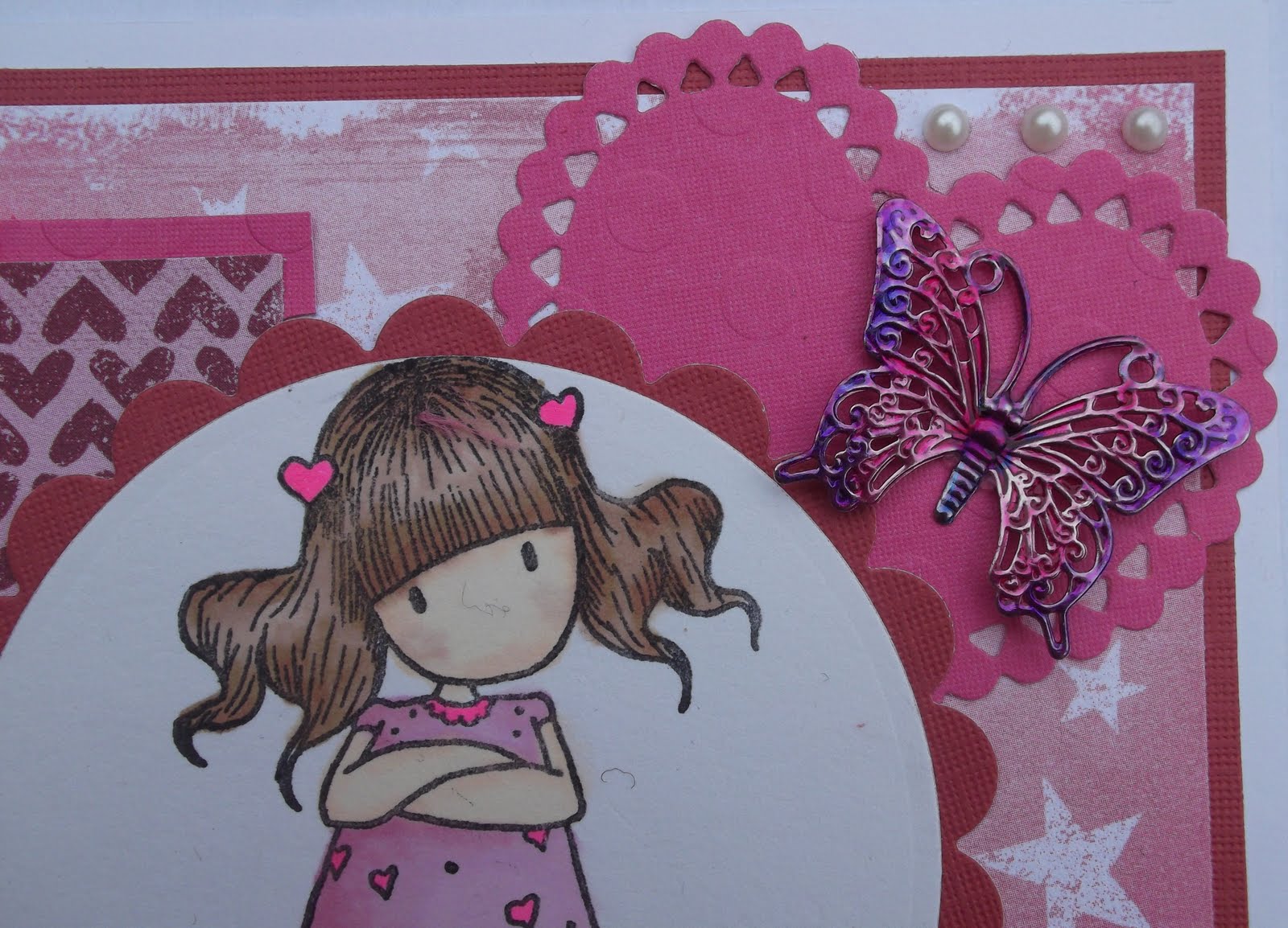 Sharon's Crafty Place: Girly Pink Birthday Card