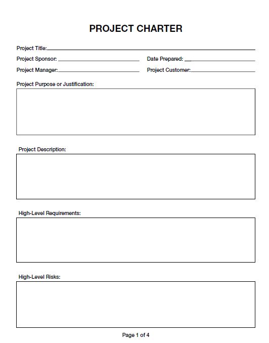 Project Management : Project Charter sample document : Sample-2