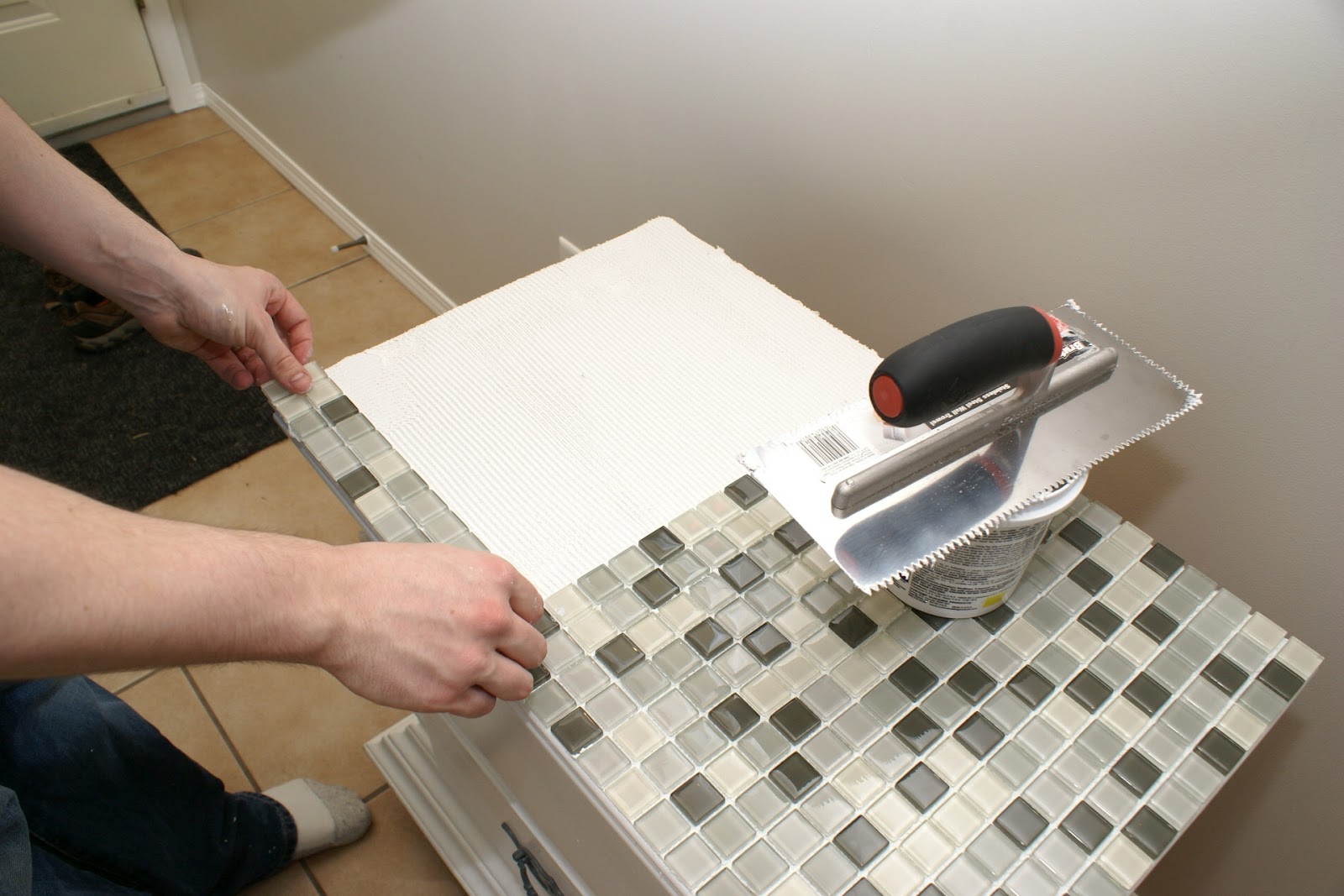 The Cozy Condo: DIY Tiled Table Top Tutorial