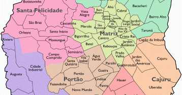 Material para a Escola: MAPA DOS BAIRROS DE CURITIBA
