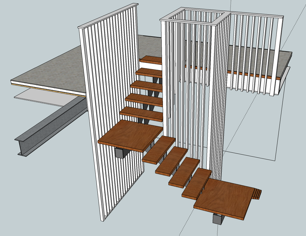 Jennie Castle Architecture: Main Stair Steel Structure installed today....