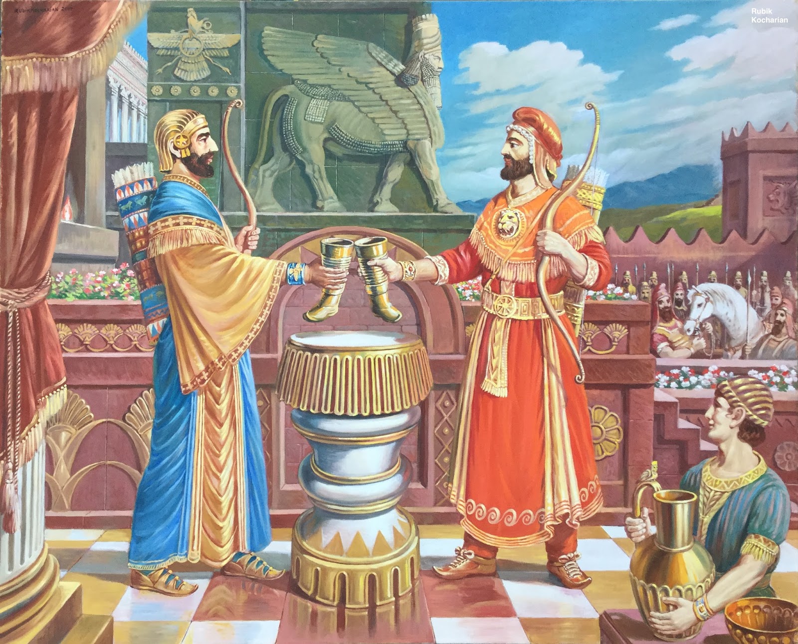 Paintings by Rubik Kocharian: Tigran Orontid and Cyrus the Great
