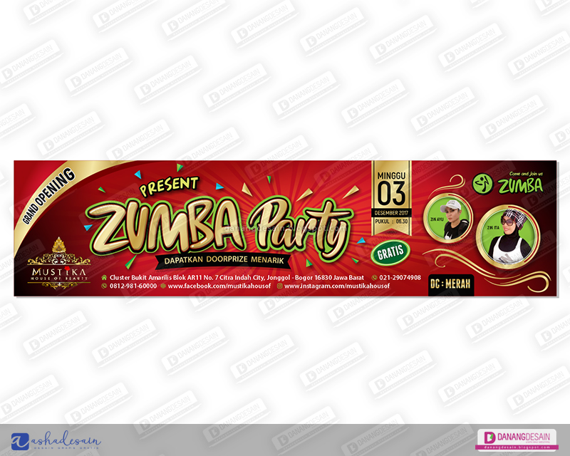 Contoh Desain Spanduk Banner Zumba Party Senam Aerobic - Contoh Desain ...