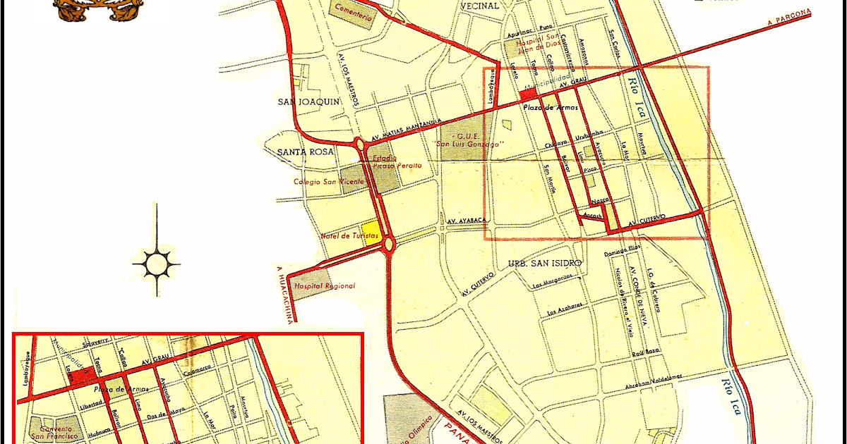 La Historia de Ica: PLANO DE LA CIUDAD DE ICA - AÑO 1975