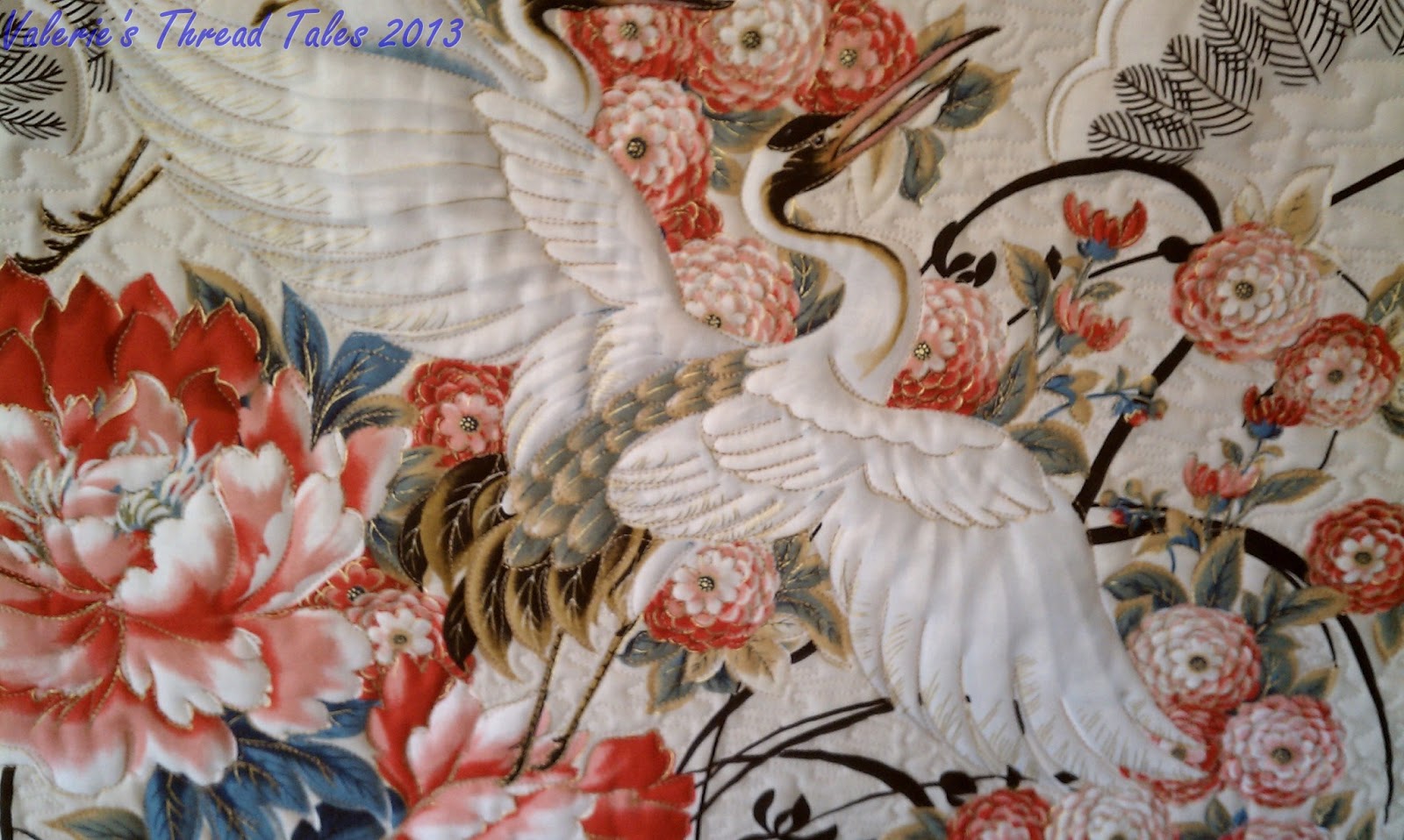 Asian crane quilt