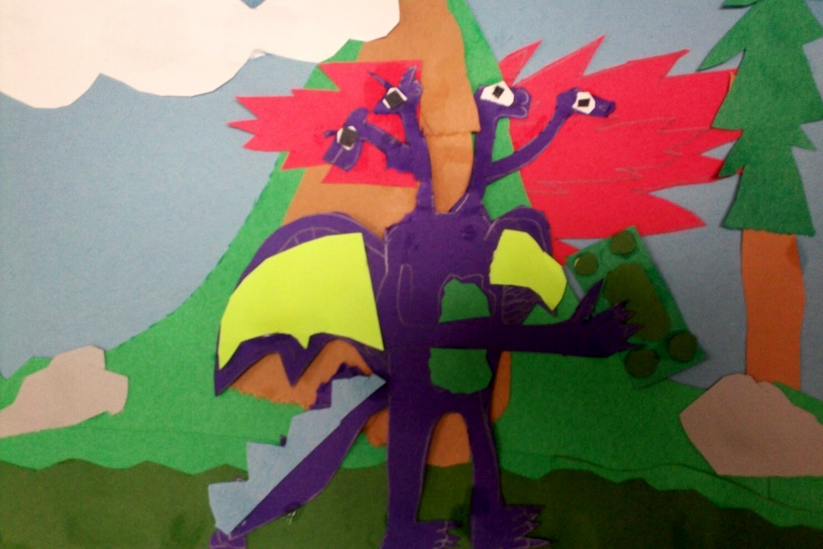 Art With Mr. E: 3rd Grade Dragon Collages: Ode to Phyl