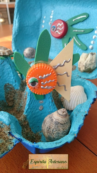 Espíritu Artesano: Mundo Marino con material reciclado