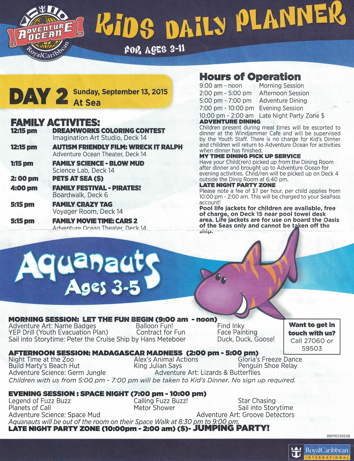 Royal Caribbean's ~ Adventure Ocean Planners for Oasis of the Seas on a ...