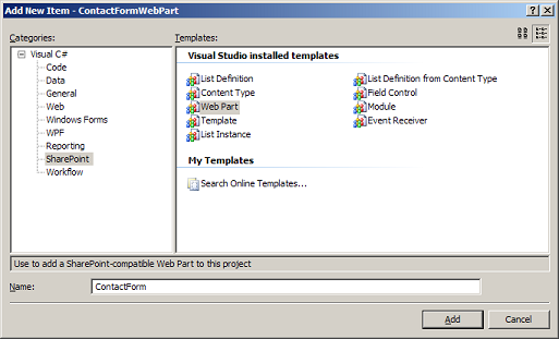 : Contact Us Form Web Part in SharePoint