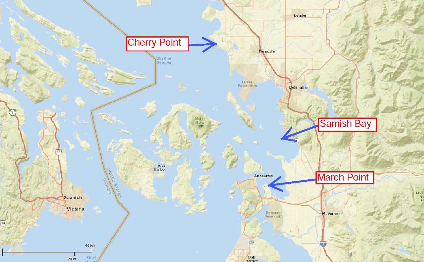 Reading the Washington Landscape: Oil and Fuel Ship Parking at Samish Bay