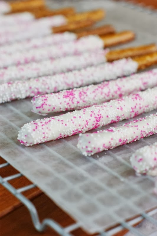 Valentines White Chocolate-Dipped Pretzel Rods | The Kitchen is My ...