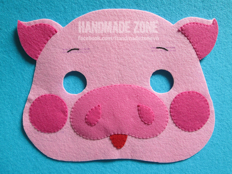 Cách vẽ vẽ mặt nạ hình con heo ngộ nghĩnh và dễ tạo hình