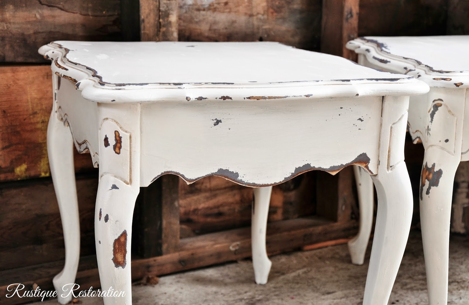 Rustique Restoration: French Chippy White Side Tables