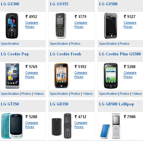 LG mobile phones price list with pictures .......