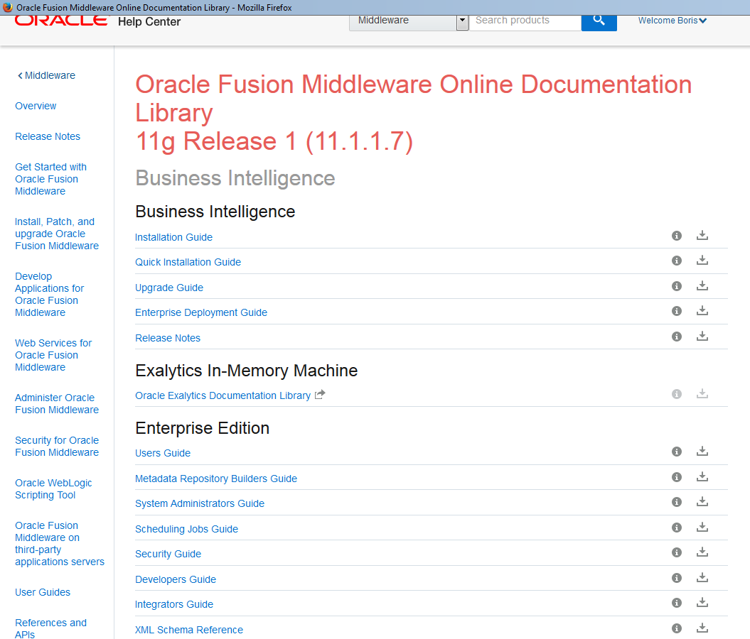 OBIEE in IL: Oracle Documentation and Tutorials in the new Help Center