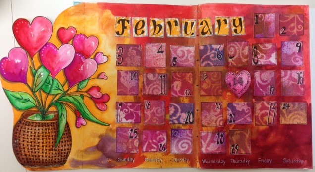 Playing With Paint: FEBRUARY CALENDAR PAGE