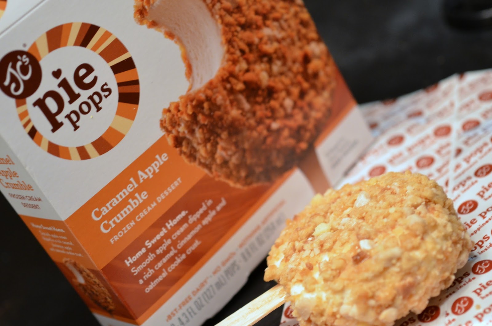 food and ice cream recipes: REVIEW: JC's Caramel Apple Crumble Pie Pops