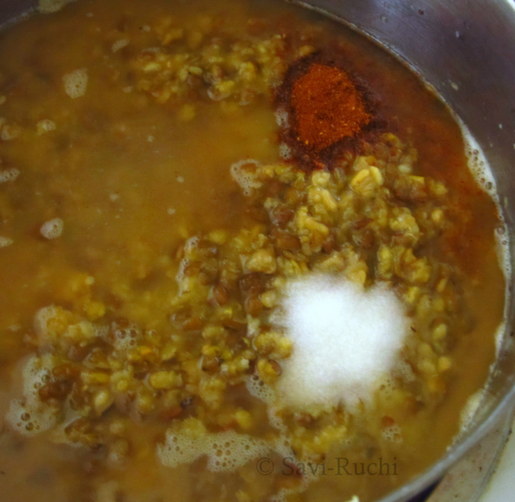 Savi-Ruchi: Hara Moong dal | Indian style spicy mung beans | Hesaru ...