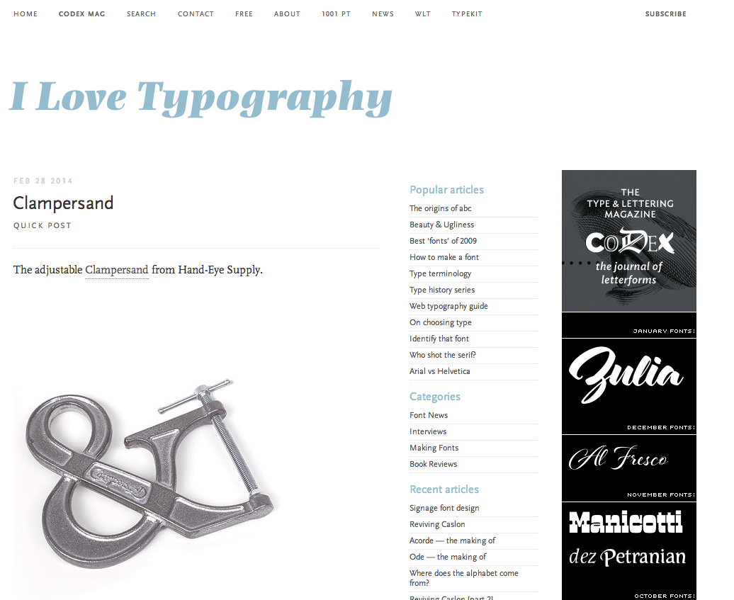 Design Context: Research into typography blogs: