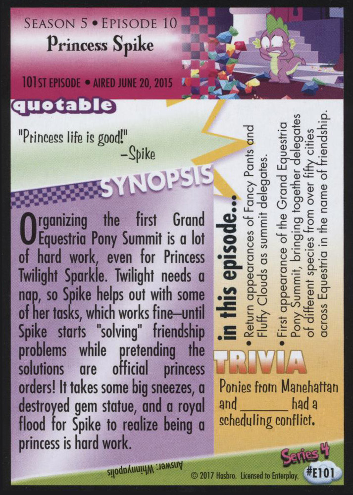 MLP Princess Spike Trading Cards | MLP Merch