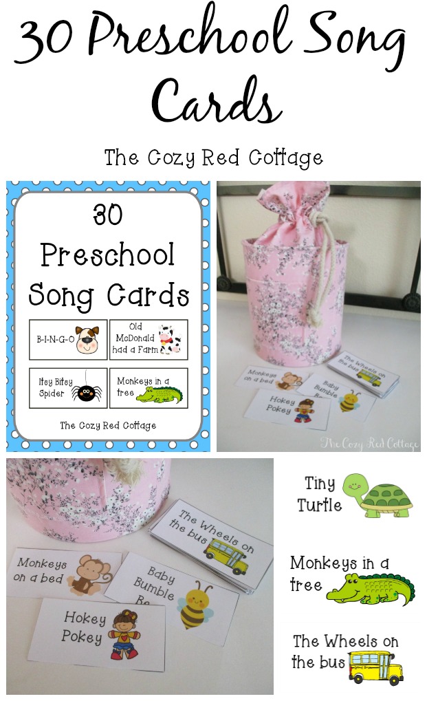 The Cozy Red Cottage 30 Preschool Song Cards free Printables the-cozy-red-cottage-30-preschool-song-cards-free-printables