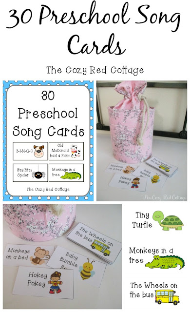 The Cozy Red Cottage: 30 Preschool Song Cards (free printables!)