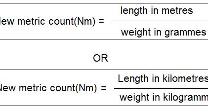 Textile Adviser: NEW METRIC COUNT ( Nm.) An indirect yarn count system