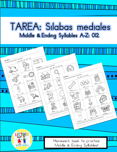 Mommy Maestra: Free Download: Middle & Ending Syllables in Spanish