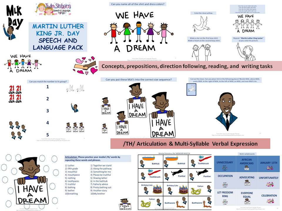 Twin Speech, Language & Literacy LLC: Martin Luther King Jr. Speech ...