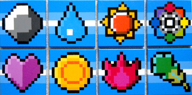 Lost in Rehearsal: Pixel Painting - Kanto Badges (Pokémon Red/Blue/Yellow)