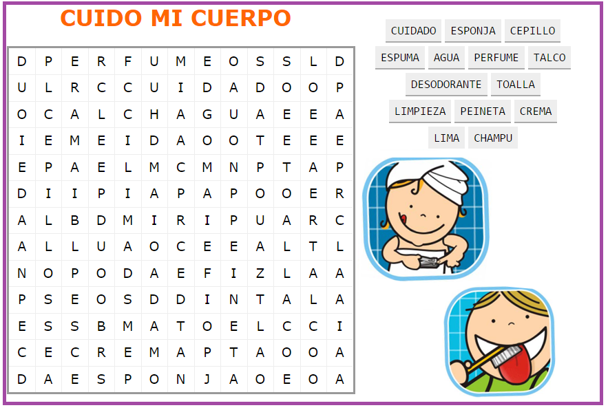 Fichas de Primaria: Cuido mi cuerpo